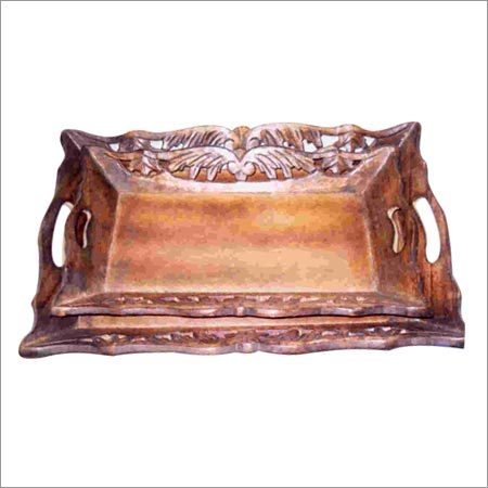 Carved Wooden Tray - Carved Wooden Tray Distributor & Supplier, Mumbai ...