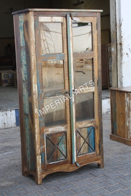 Reclaimed Wooden Glassed Almirah at Best Price in Jodhpur | Imperial Arts