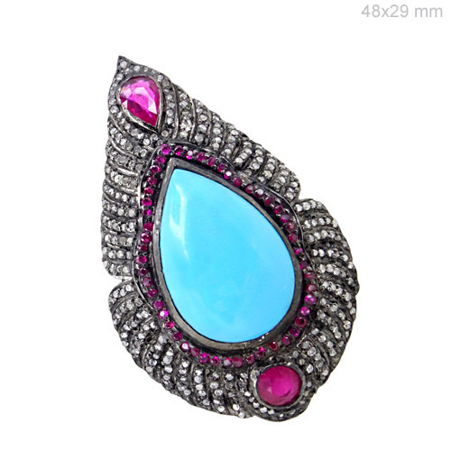 Gemstone Pave Diamond Pear Ring at Best Price in Jaipur | Gemco ...