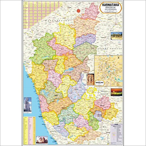 Karnataka Political Map Dimensions: 70 X 100 Centimeter (Cm), Price 275 ...
