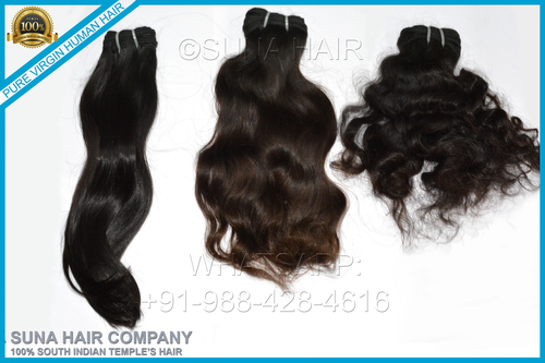 Popular Machine Weft Indian Natural Curly Virgin Human Hair at Best ...