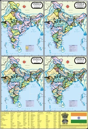 Maps Of India After Independence at Best Price in New Delhi | Nanda Map ...