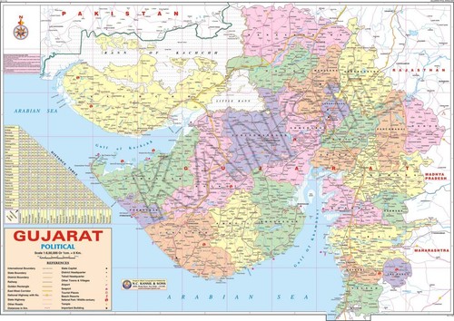 Gujarat Political Map Dimensions: 100 A A 70 Centimeter (Cm), Price 150 ...
