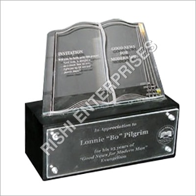 Customise Book Crystal Trophy at Best Price in Mumbai | Rishi Enterprises