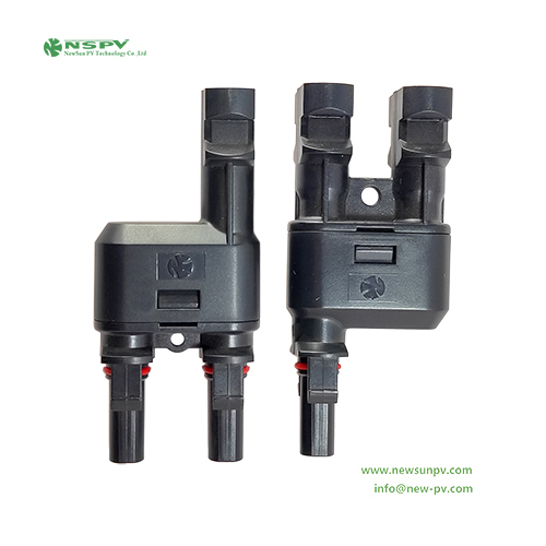 Black Pv4 Dc Solar Branch Connector 1000V 2F To 1M And 2M To 1F Solar T ...