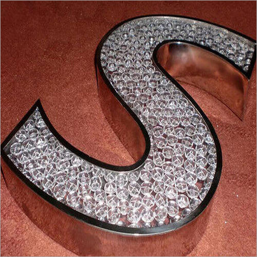 Diamond Letter Signage Board Body Material: Acrylic at Best Price in ...