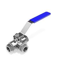 3-way L Port Valve Brass 3 Way Ball Valve - L Port 1/4 NPT Female 1500 ...