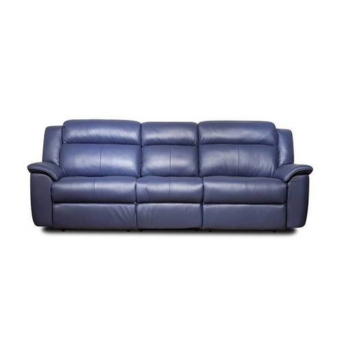 Customersized Modern Blue Leather 3 Seater Electric Sofa Recliner With ...