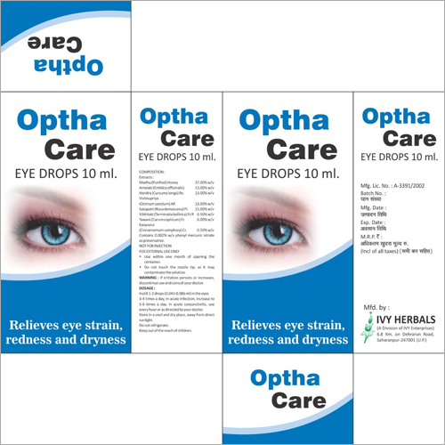 10 Ml Optha Care Eye Drop at Best Price in Saharanpur | Ivy Herbals