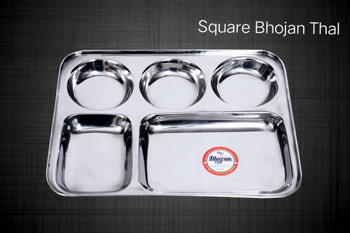 Polished Stainless Steel Square Bhojan Thali at Best Price in ...