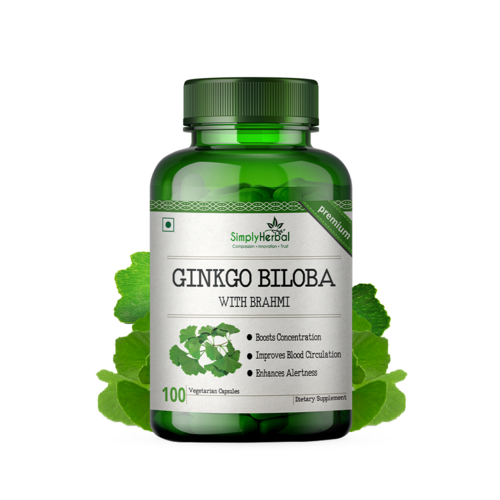 Ginkgo Biloba With Brahmi 500Mg - 100 Capsules (1 Bottle) Shelf Life ...