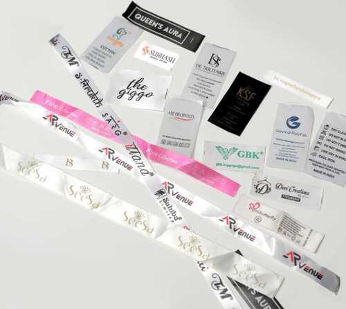 White Satin Labels at Best Price in Surat, Gujarat | Swastika Print & Pack
