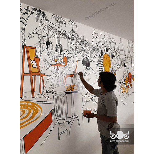 Wall Doodle Art in New Area, New Delhi - Best Artist Delhi