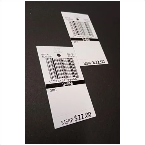 White Printed Barcode Hang Tag at Best Price in Coimbatore | Eco Laabels