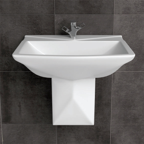 White 570X500X475Mm Half Pedestal Wash Basin at Best Price in Morbi ...