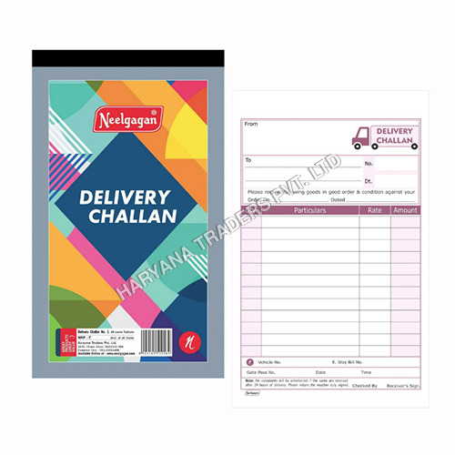 High Quality Delivery Challan No.1 Small And No.2 Big - Triplicate With ...
