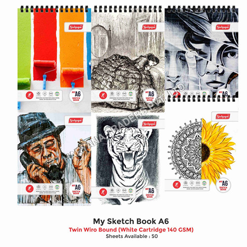 High Quality My Sketch Book A6- 50 Sheets (Twin Wiro Bound) (White ...