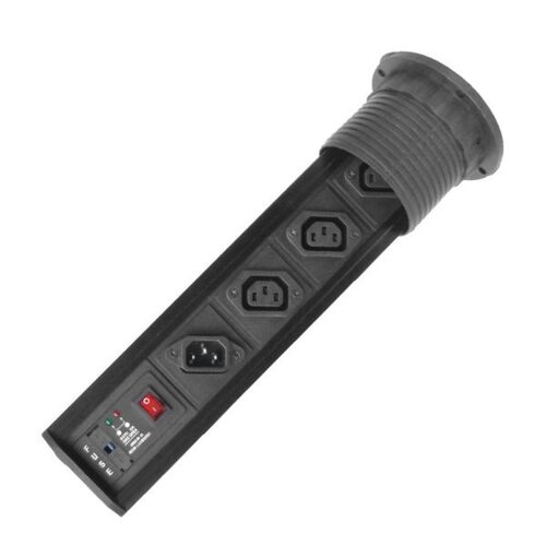 Mx Tower Power Strip 1 In Iec 320-c14 & 3 Out Iec 320-c13 (10 Amp) Pop ...