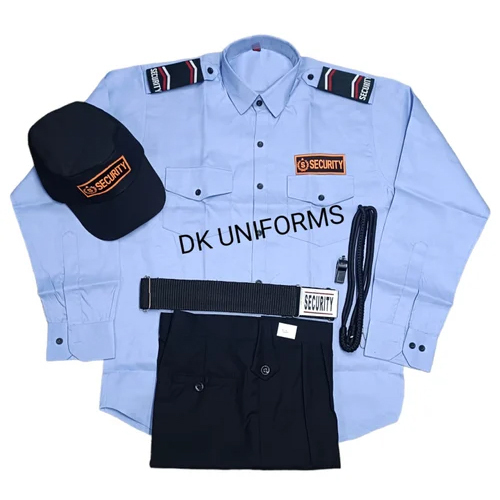 Sky Blue Matty Fabric Security Guard Uniforms Set Age Group: Adult at ...
