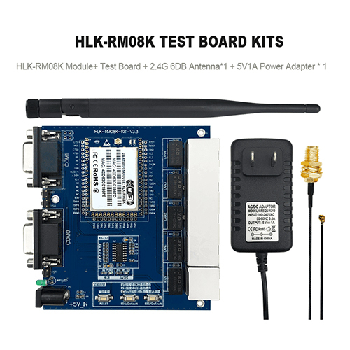 Metal Hlk Rm08k Serial Wifi Module Four Ethernet Port Two Serial Port