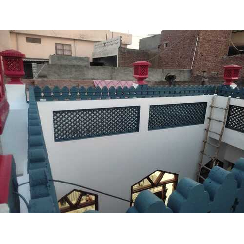 Polished Designer Railing Cement Jali Application: Construction at Best ...