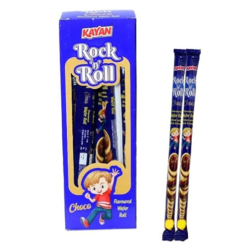 Chocolate 30 Pcs Rock N Roll Choco Flavoured Wafers Roll at Best Price ...