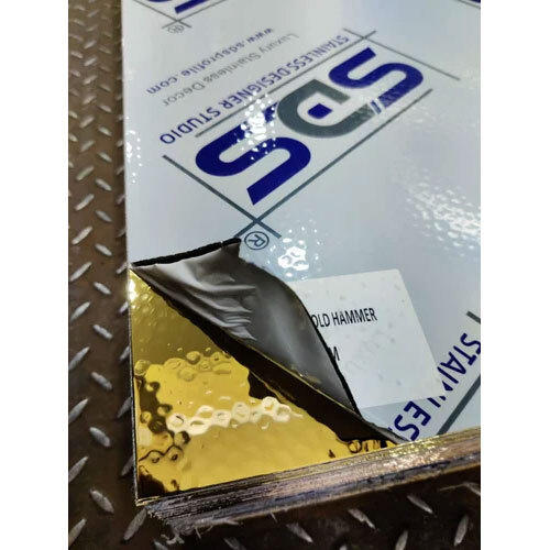 Ss Golden Designer Embossed Textured Etching Stainless Steel Sheets at ...