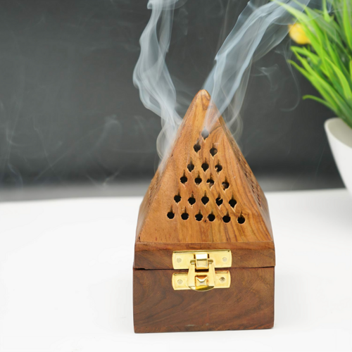 Polished Pyramid Shape Sheesham Wood Incense Holder at Best Price in ...