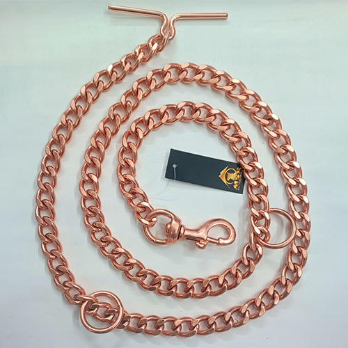 High Quality Rose Gold Polish Grinded Twisted Iron Dog Chain With Brass ...