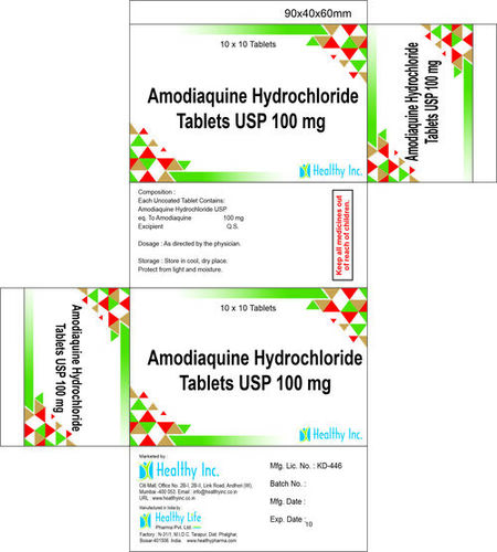 Amodiaquine Hydrochloride Tablets 100mg at Best Price in Mumbai ...