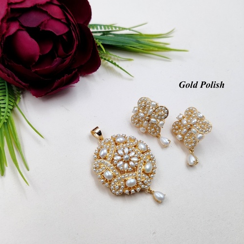 Pearl Shiny American Diamond Locket Set at Best Price in Jaipur ...