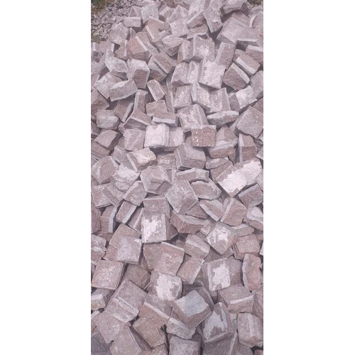 Magdi Red Granite Cobble Stone - Natural Granite, 4''x4''x50-80mm, Red ...