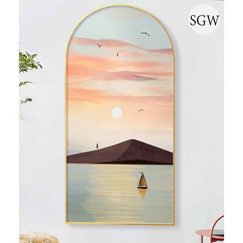 Gold Finish Half Round Mirror Frame - Application: Home at Best Price ...