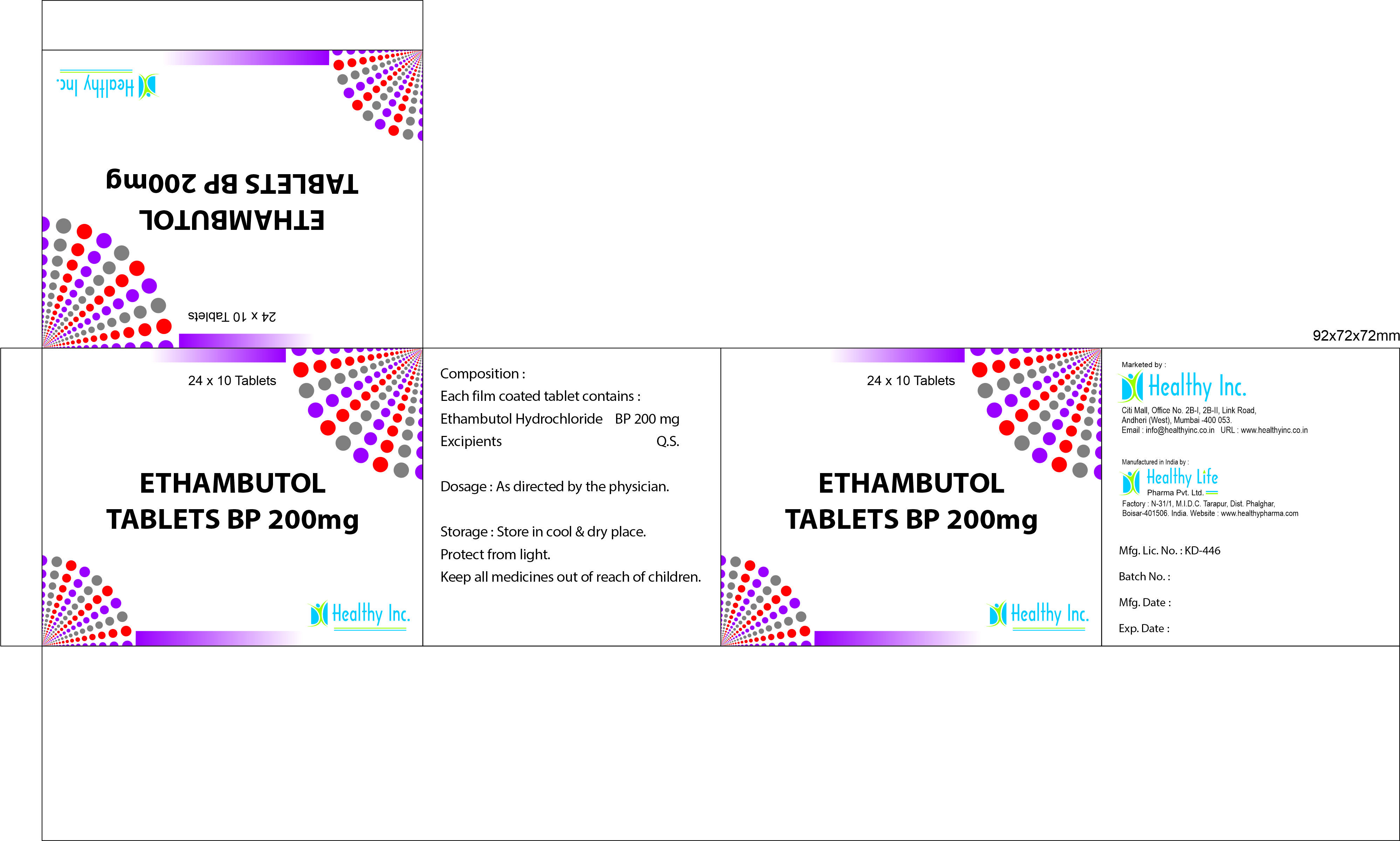 Ethambutol Hydrochloride Tablet 800mg at Best Price in Mumbai | Healthy ...