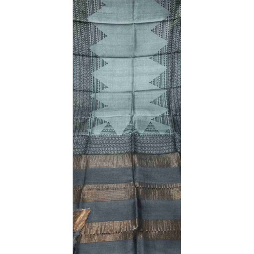 Grey Pure Resam Silk Saree - Occasion: Casual at Best Price in North 24 ...