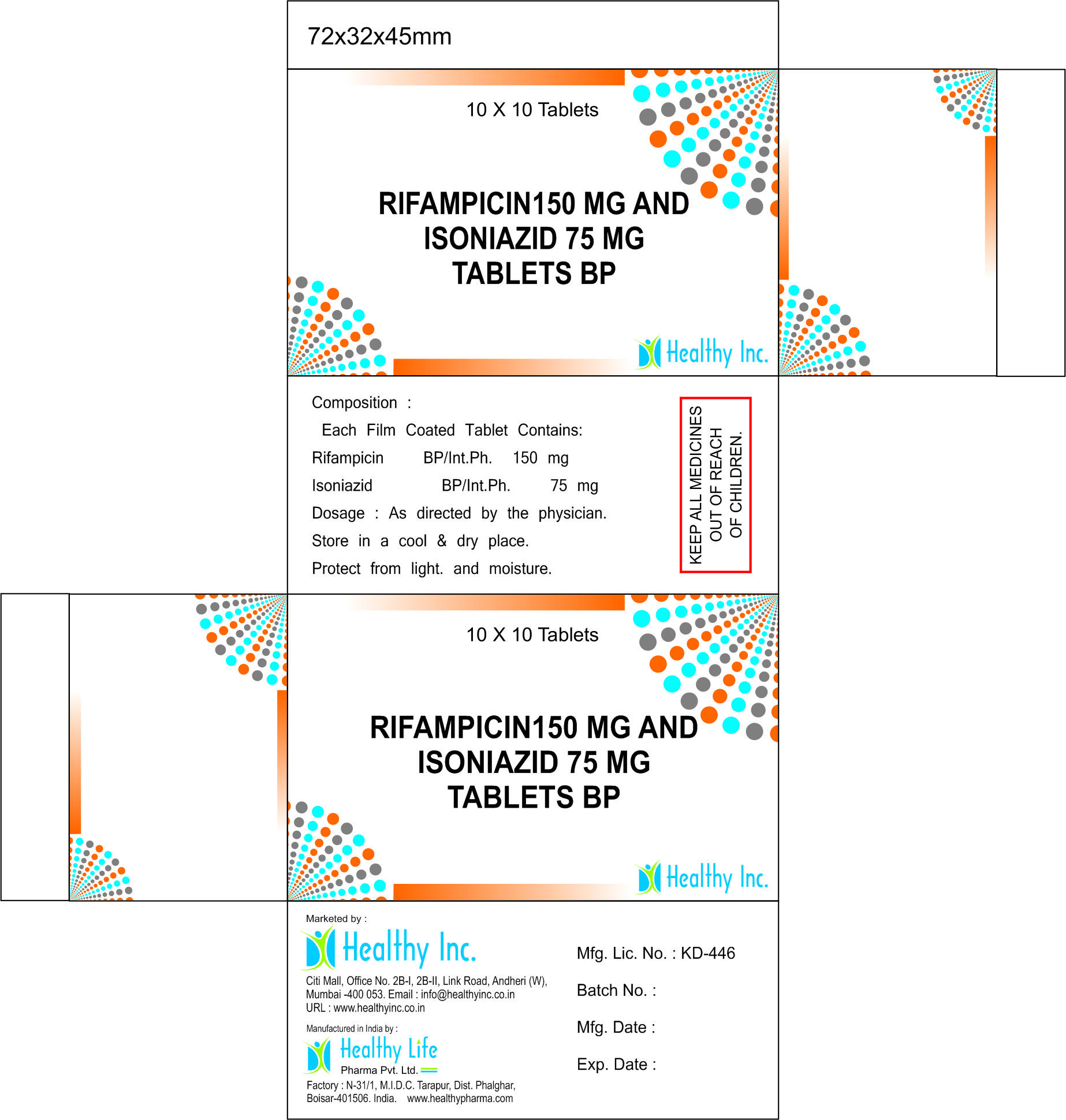 Rifampicin 150mg + Isoniazid 75mg Tablet at Best Price in Mumbai ...