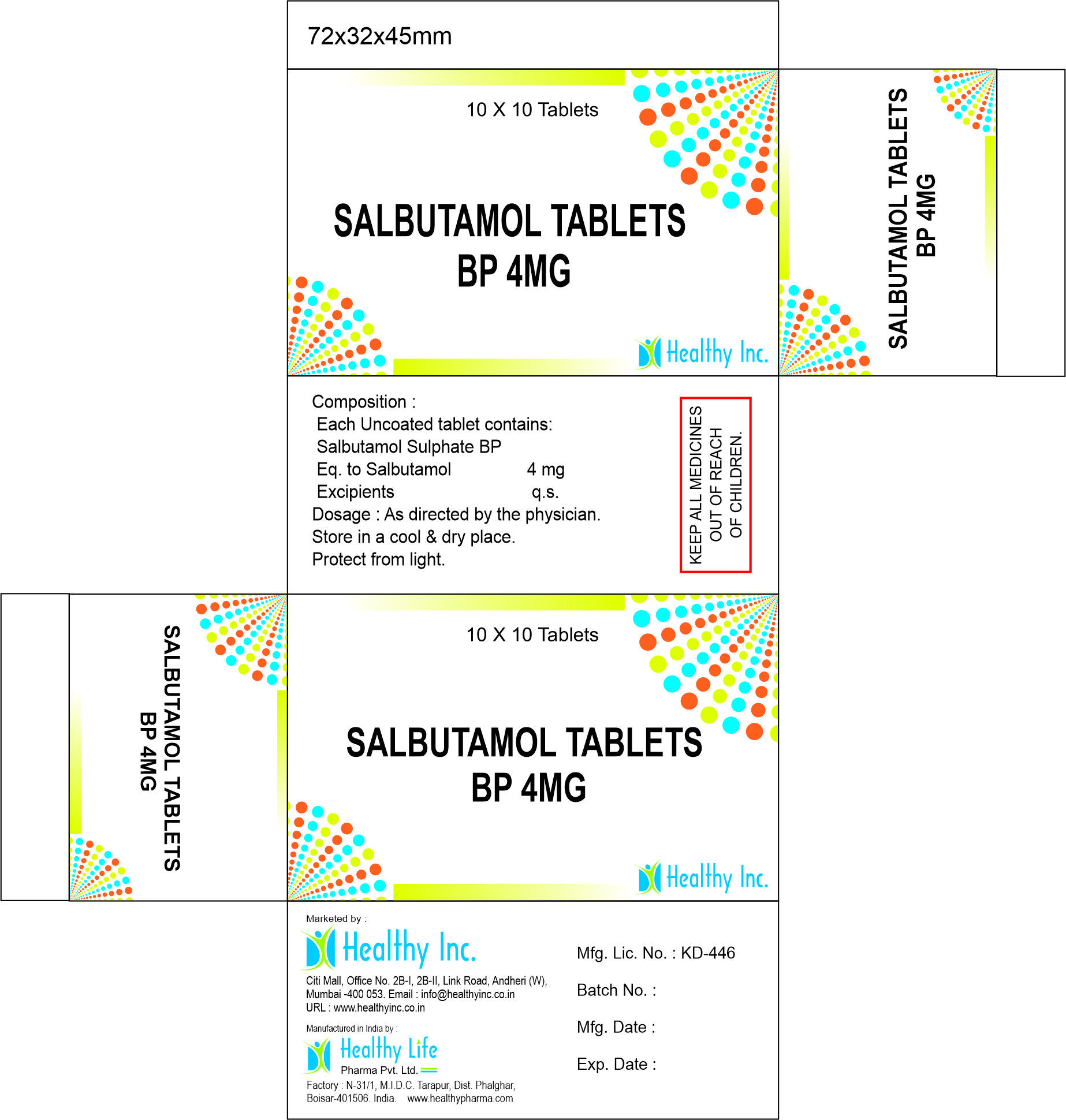 Salbutamol Tablet 4mg at Best Price in Mumbai, Maharashtra | Healthy Inc.