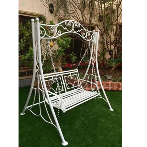 Steel Modern Outdoor 3 Seater Swing Garden Swing - Color: White at Best ...
