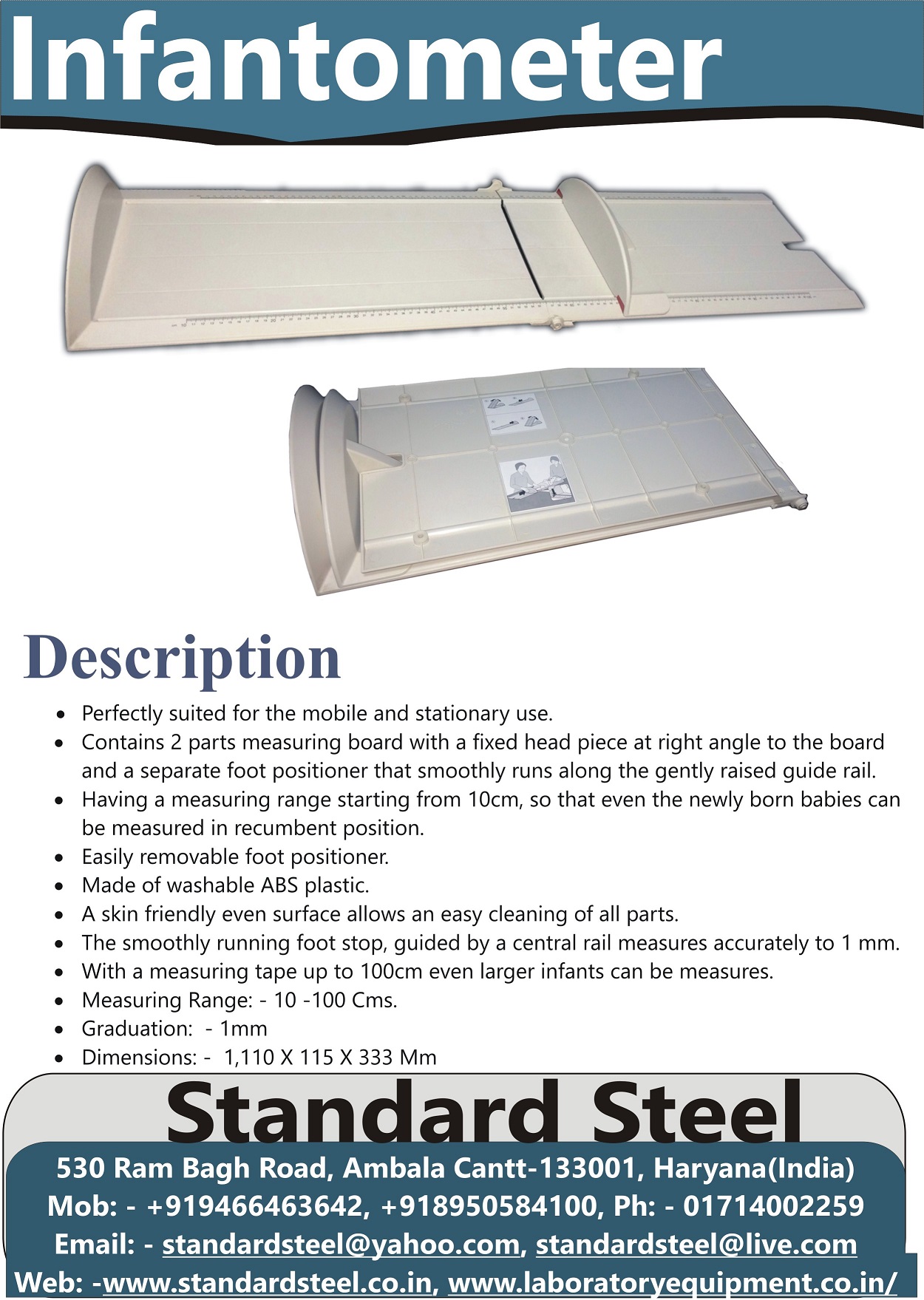 Infantometer Baby Lenght Measuing Stand at 850 INR in Ambala Cantt ...