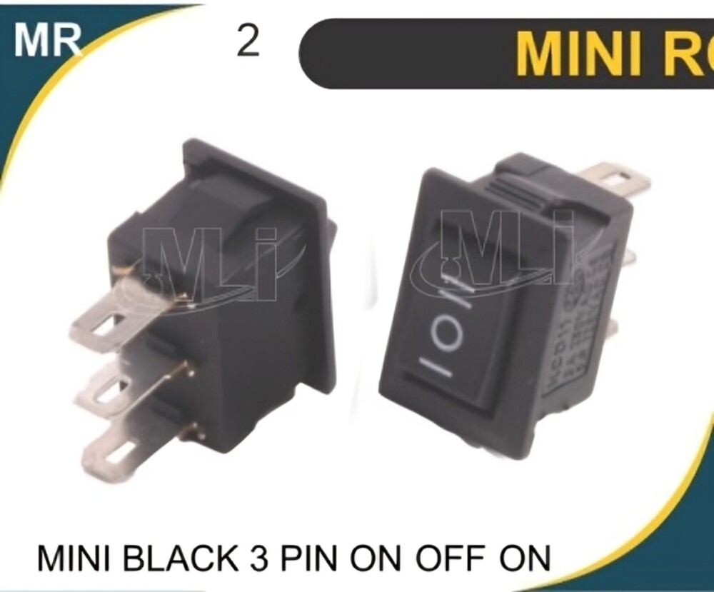 Rs12 Black 3 Pin On-off, Three Position (center Off) - Material: Copper ...