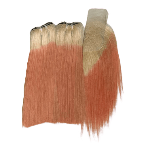 Blonde Orange Ombre Color Bone Straight Hair - Application: Profesional ...