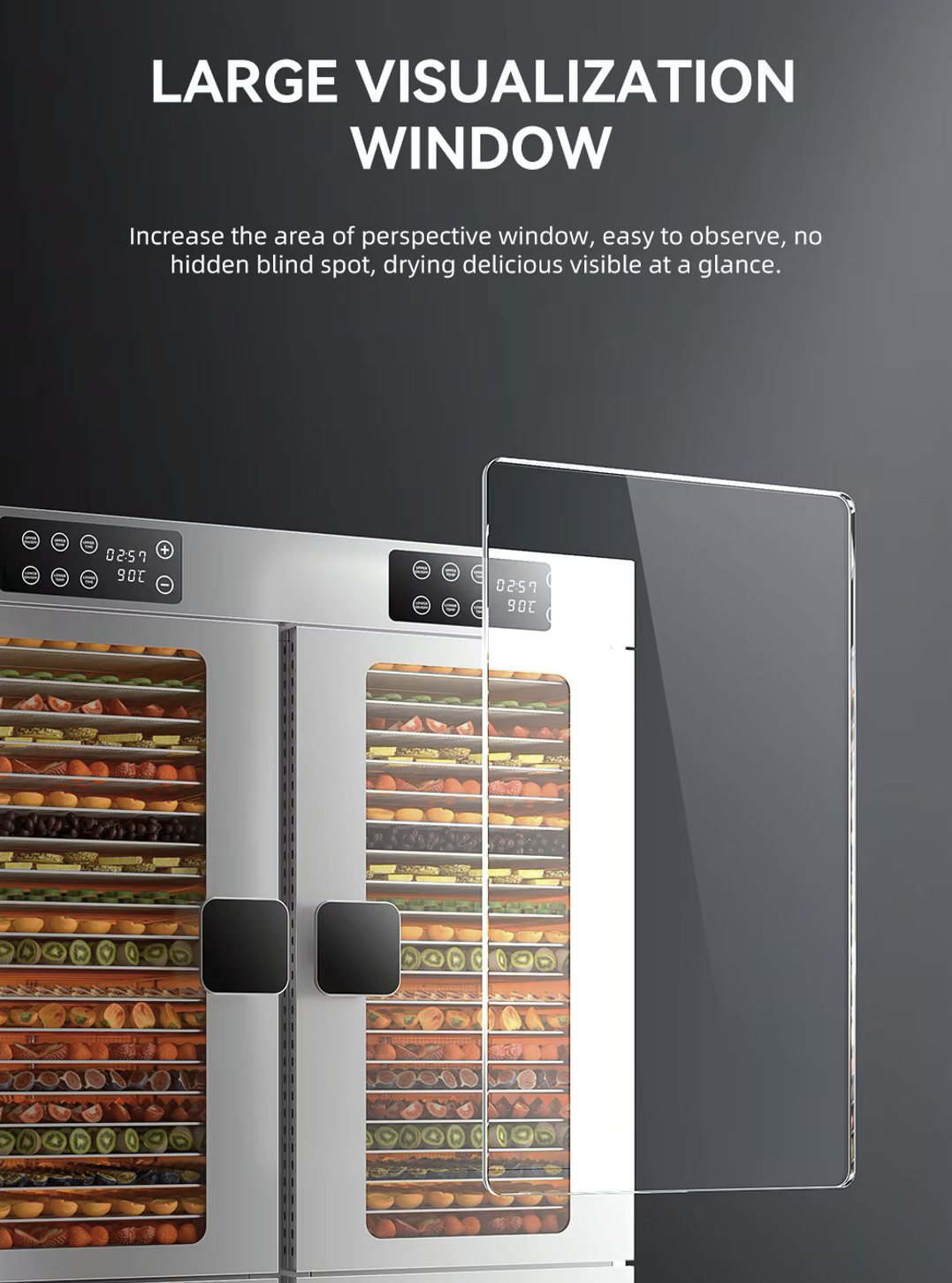 304ss 80 Trays Commercial Cook Food Vegetable Drying Dehydrator Machine ...