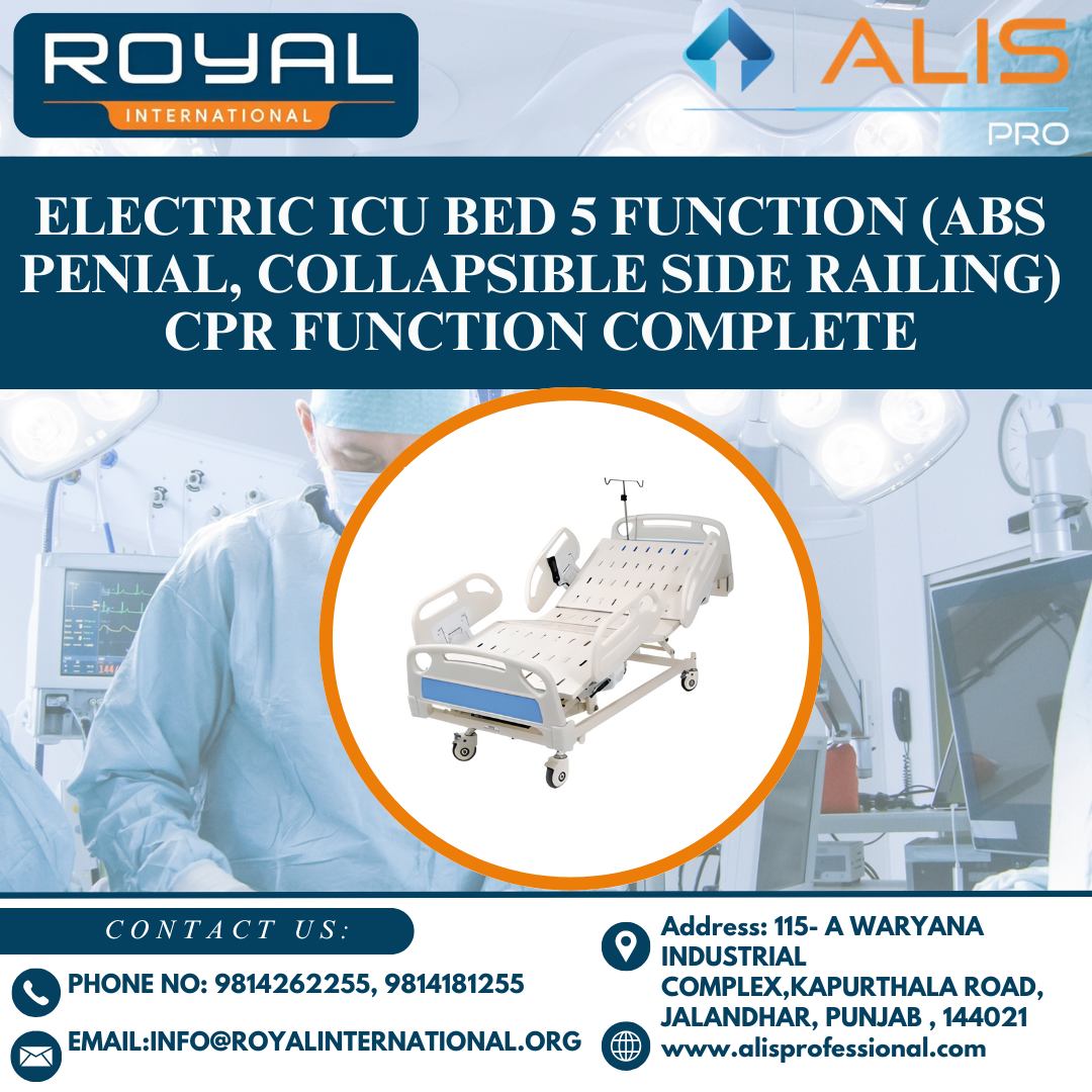 Electric Icu Bed 5 Function (abs Penial, Collapsible Side Railing) Cpr ...