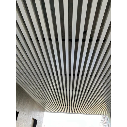 U Shape White Baffle Ceiling - Aluminum, 1.2mm Thick, Polished Finish ...