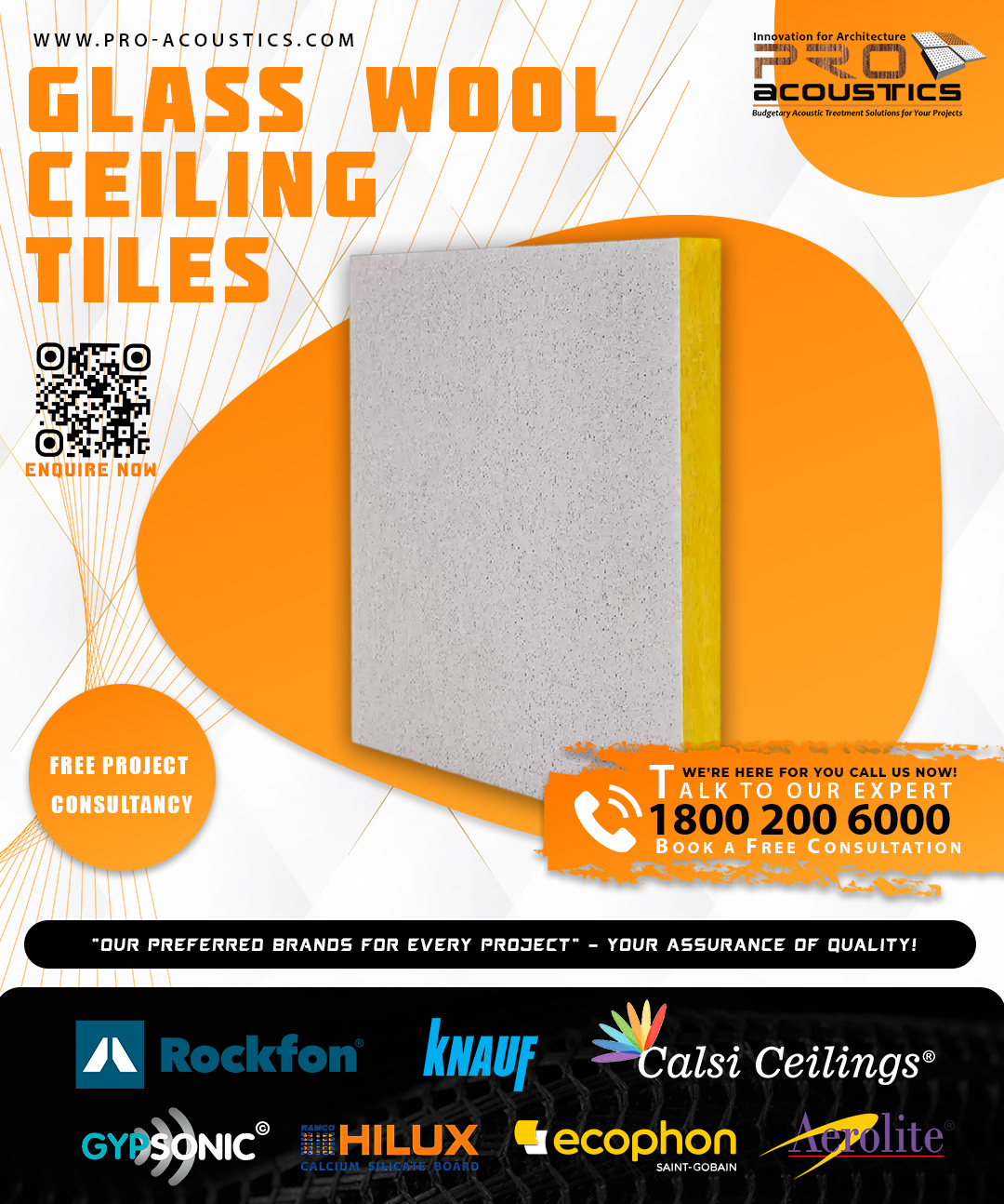 Glass Wool Ceiling Tiles at 150 INR in New Delhi | Auditorium Experts