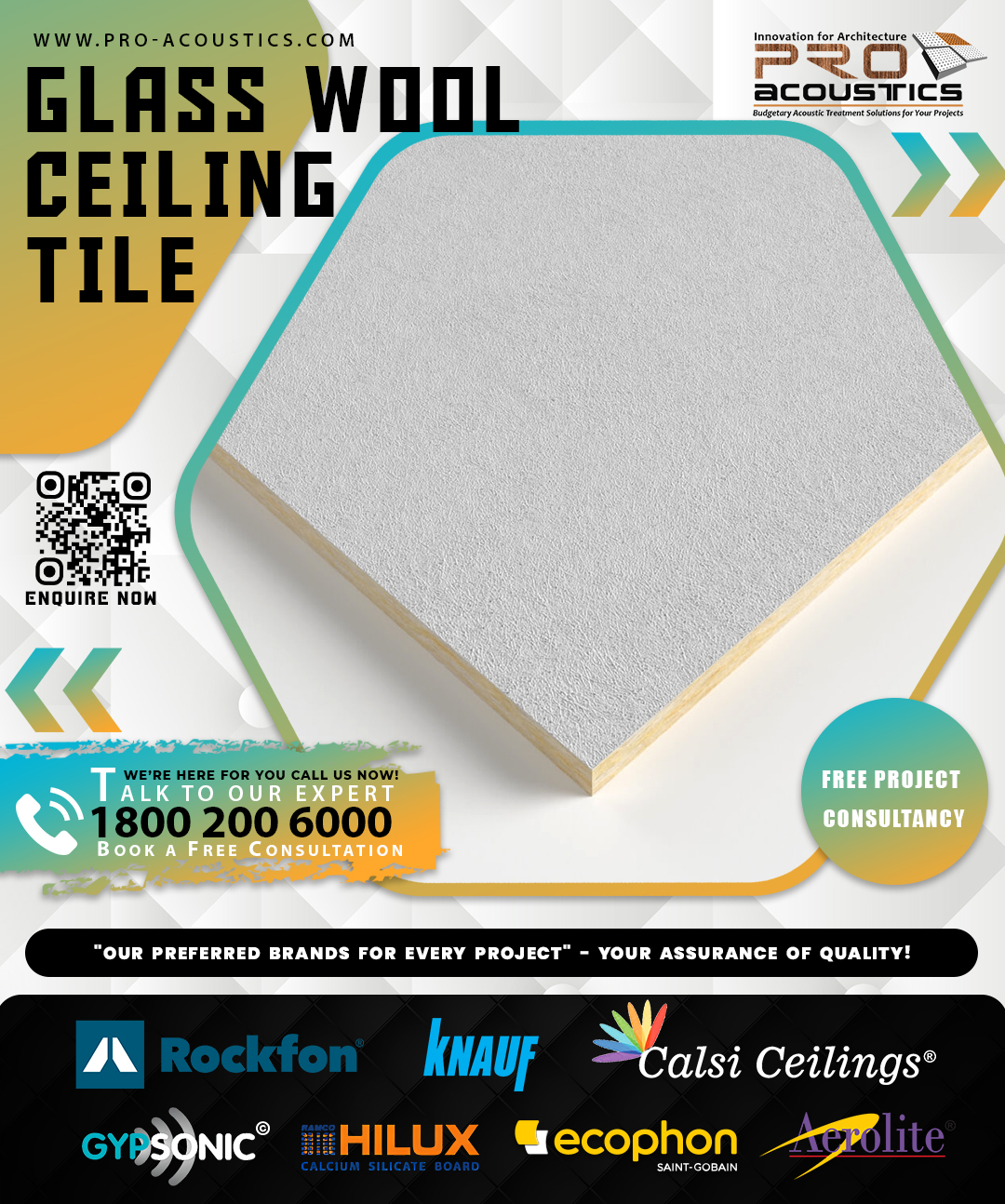 Glass Wool Ceiling Tiles at 150 INR in New Delhi | Auditorium Experts