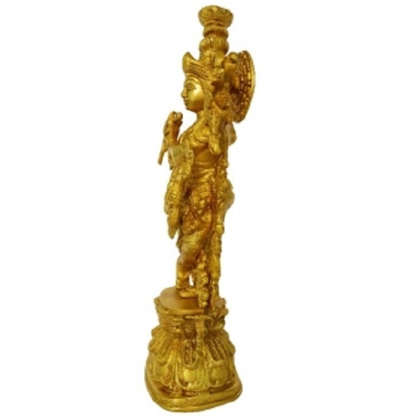 Aakrati Krishna Religious Metal Sculpture Yellow Finish Hindu Religious ...