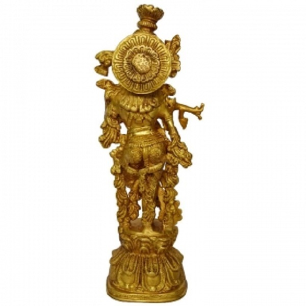 Aakrati Krishna Religious Metal Sculpture Yellow Finish Hindu Religious ...