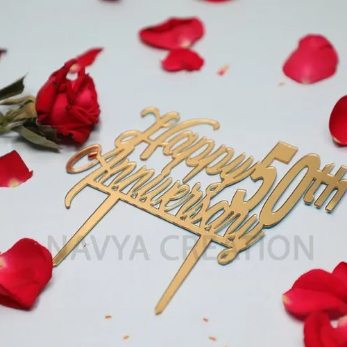50th Anniversary Cake Topper - Color: Golden at Best Price in Mumbai ...