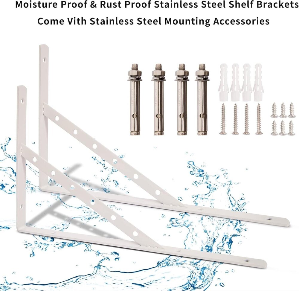 16 Inch, Heavy Duty 90 Degree Floating Wall Shelves Brackets Triangle ...